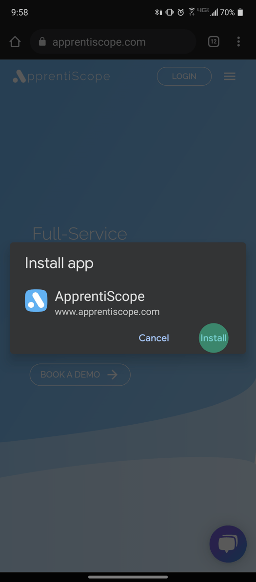 How to install the ApprentiScope app on Android